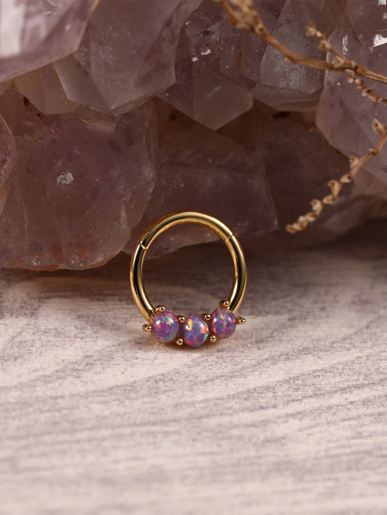 G23 Titanium Purple Opal Piercing Daith – Luxrajewelry